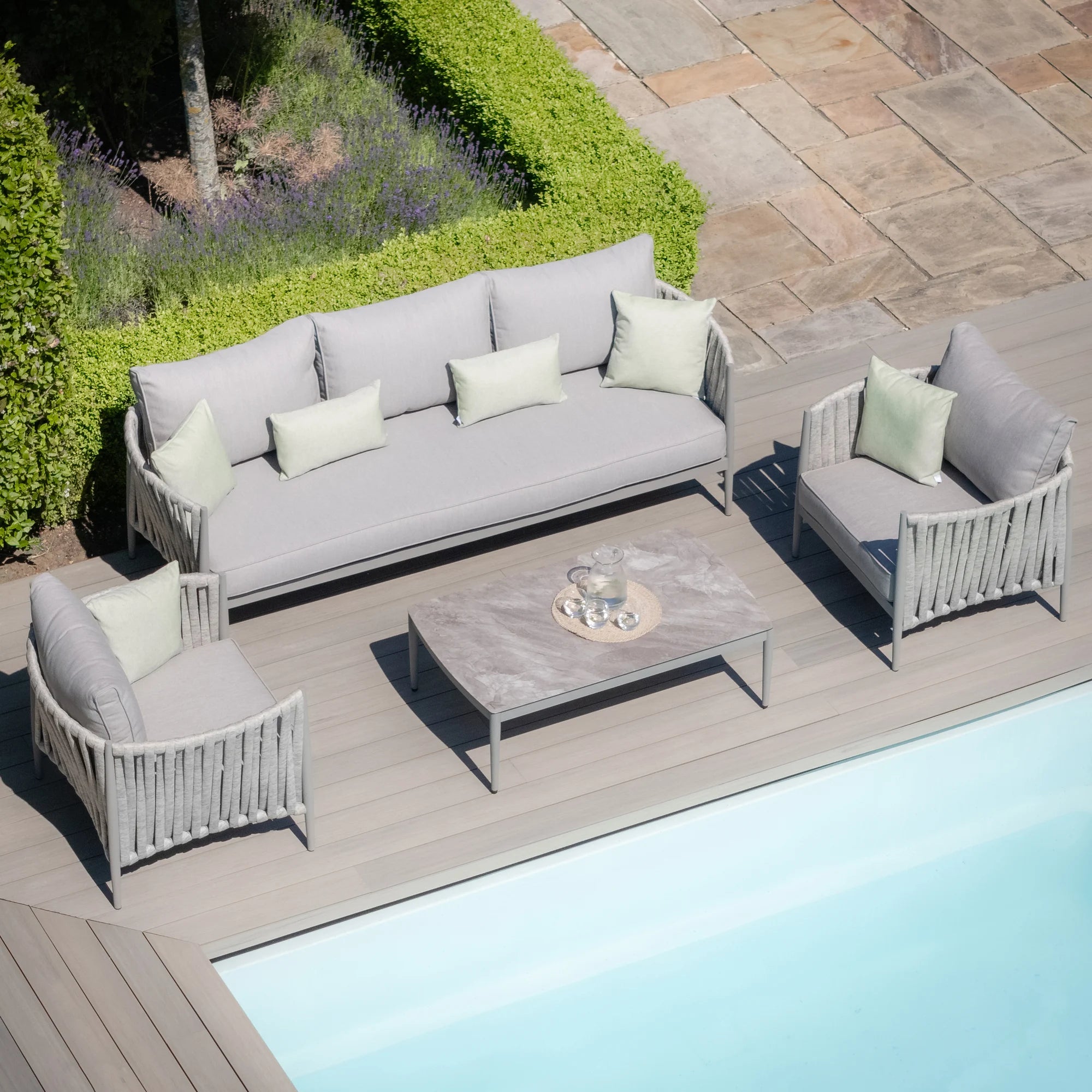 Milan Rope Weave 3 Seat Sofa Set Only £2049| Maze Rattan – Gardenbox